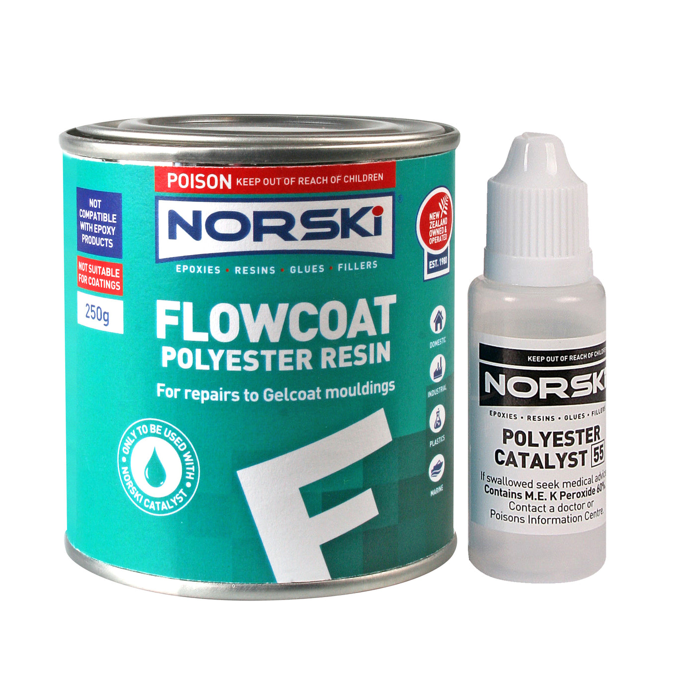 Polyester Resins (Kleer Kast/Surfboard/Raw Polyester resin) - Norski